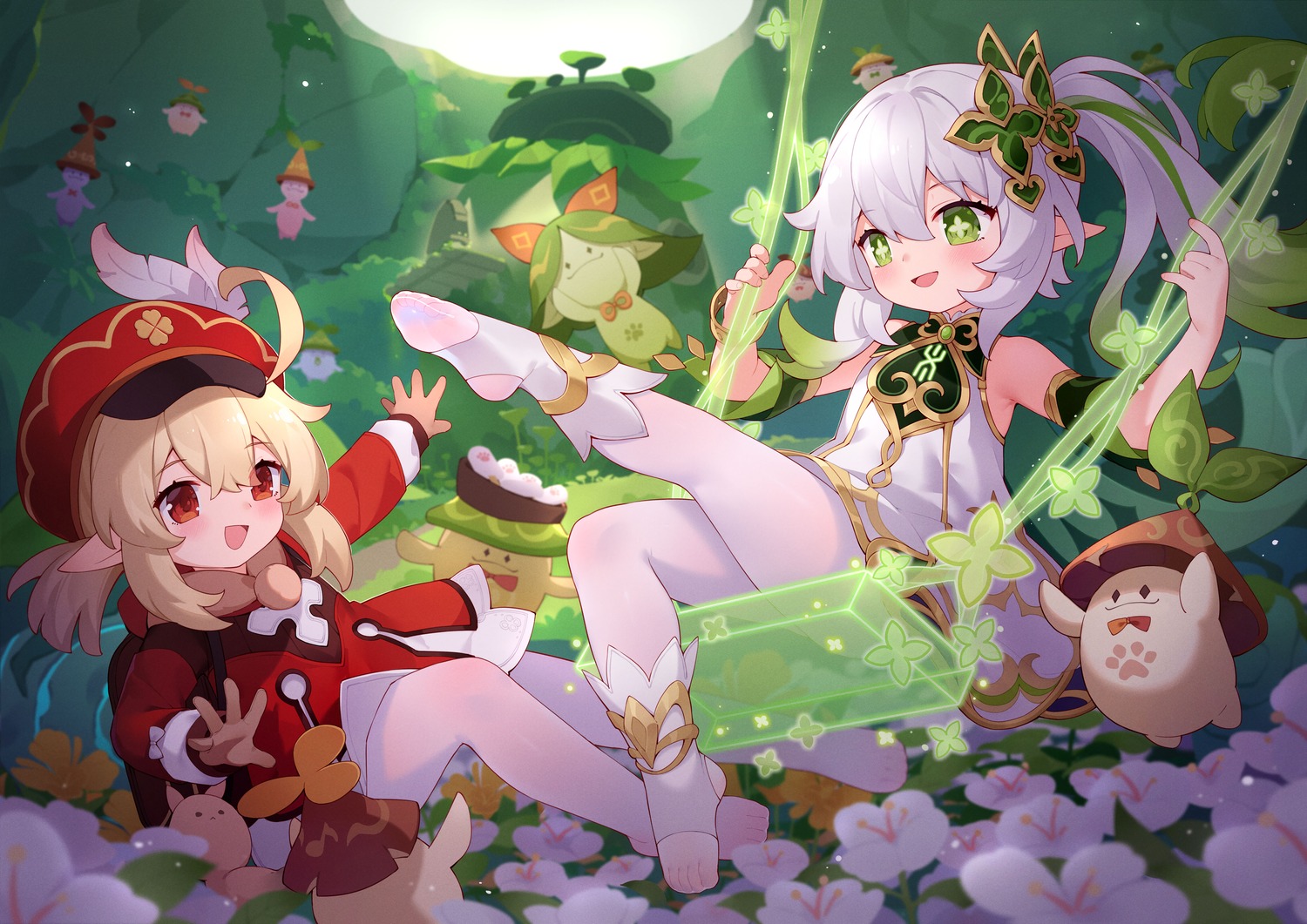 tsubasa tsubasa genshin impact klee nahida dress feet pantyhose pointy ears | #1060966 | yande.re